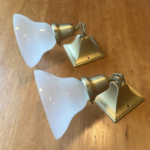 Rejuvenation | Other | Rejuvenation Sconces Pair In Aged Brass With ...